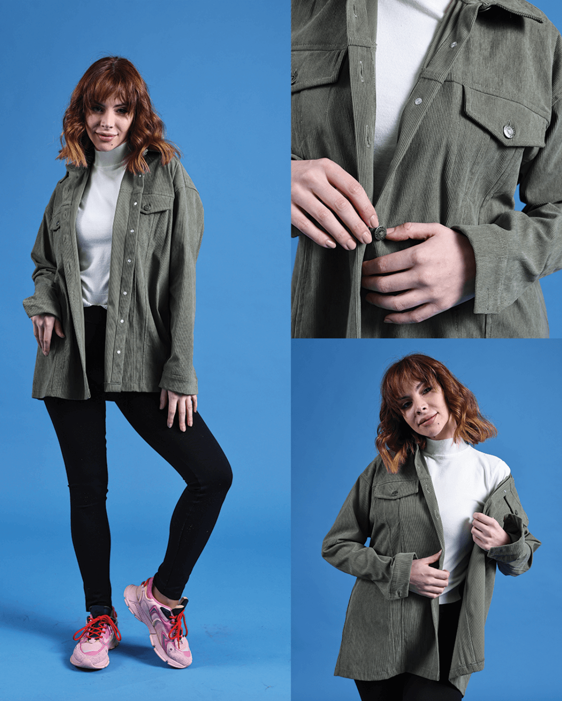 Oversized Green Velvet Jacket – Zene